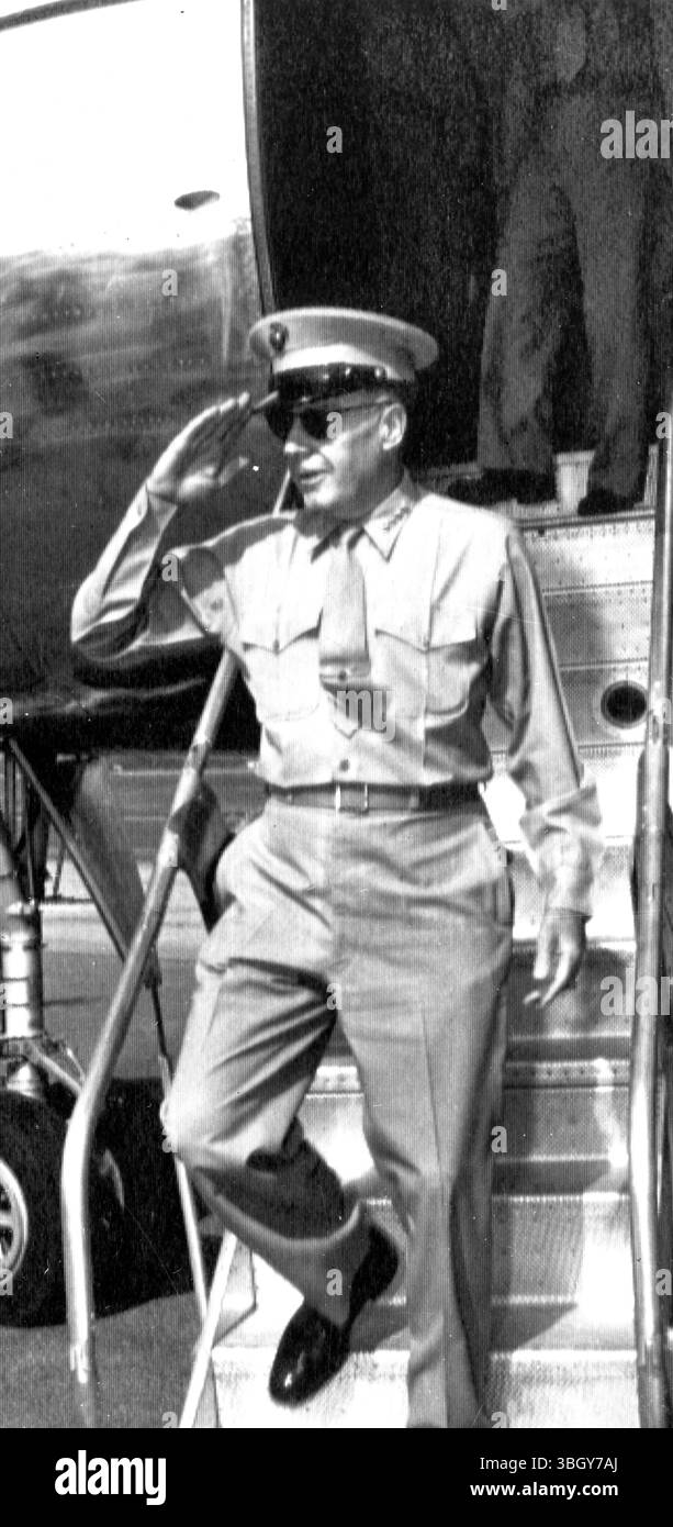 General Randolph McCall Pate, Marine Corps Commandant, steps from his ...