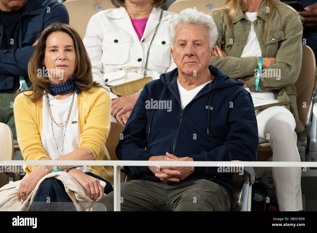 Dustin Hoffman and his wife Lisa Hoffman attend the Roland Garros 2025 ...