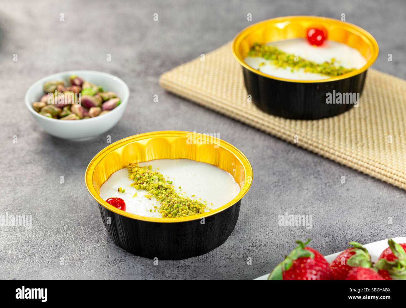 Aish El Saraya, Syrian Arabic Middle Eastern dessert, toasted bread ...