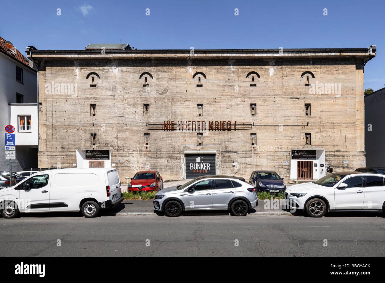 high bunker in Bergstrasse, Hagen, Ruhr area, North Rhine-Westphalia ...