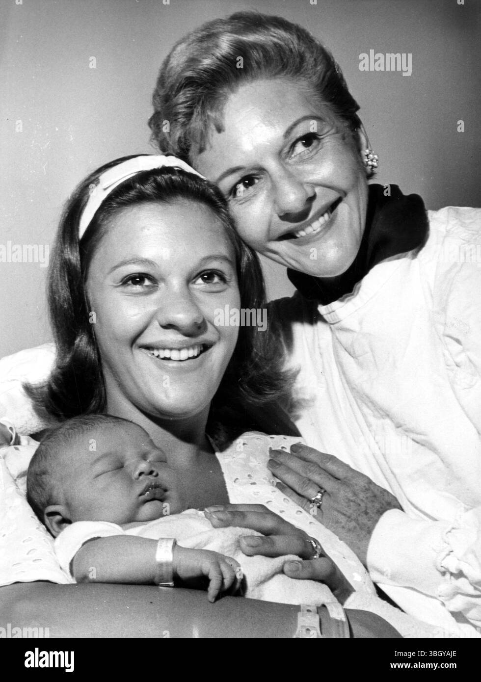 Mary Martin congratulates her daughter, Mrs Heller Weir, on the birth ...