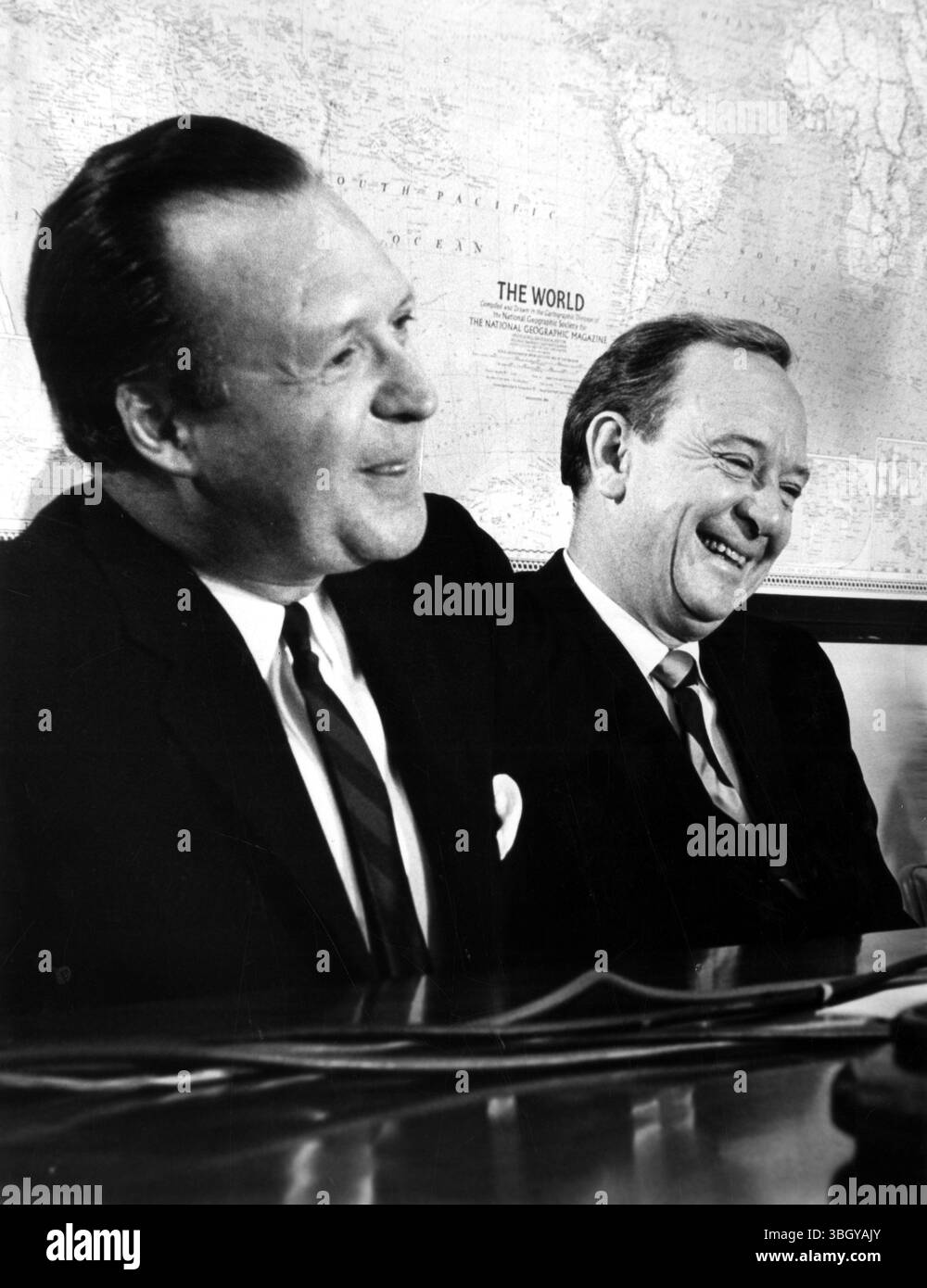 John Charles Daly, newly appointed head of the Voice of America (right ...