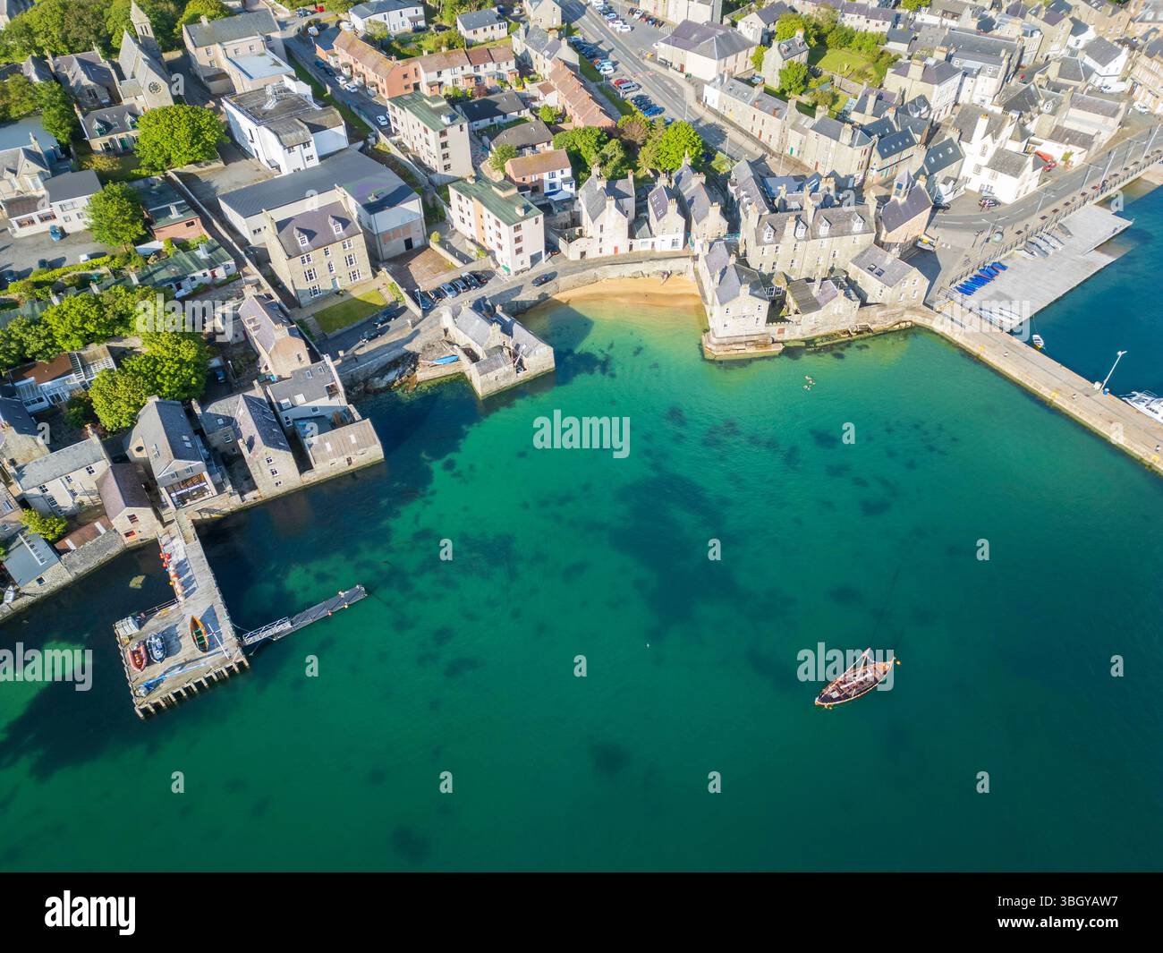 Aerial view of Lerwick, Shetland, on a bright sunny day – Scotland’s ...