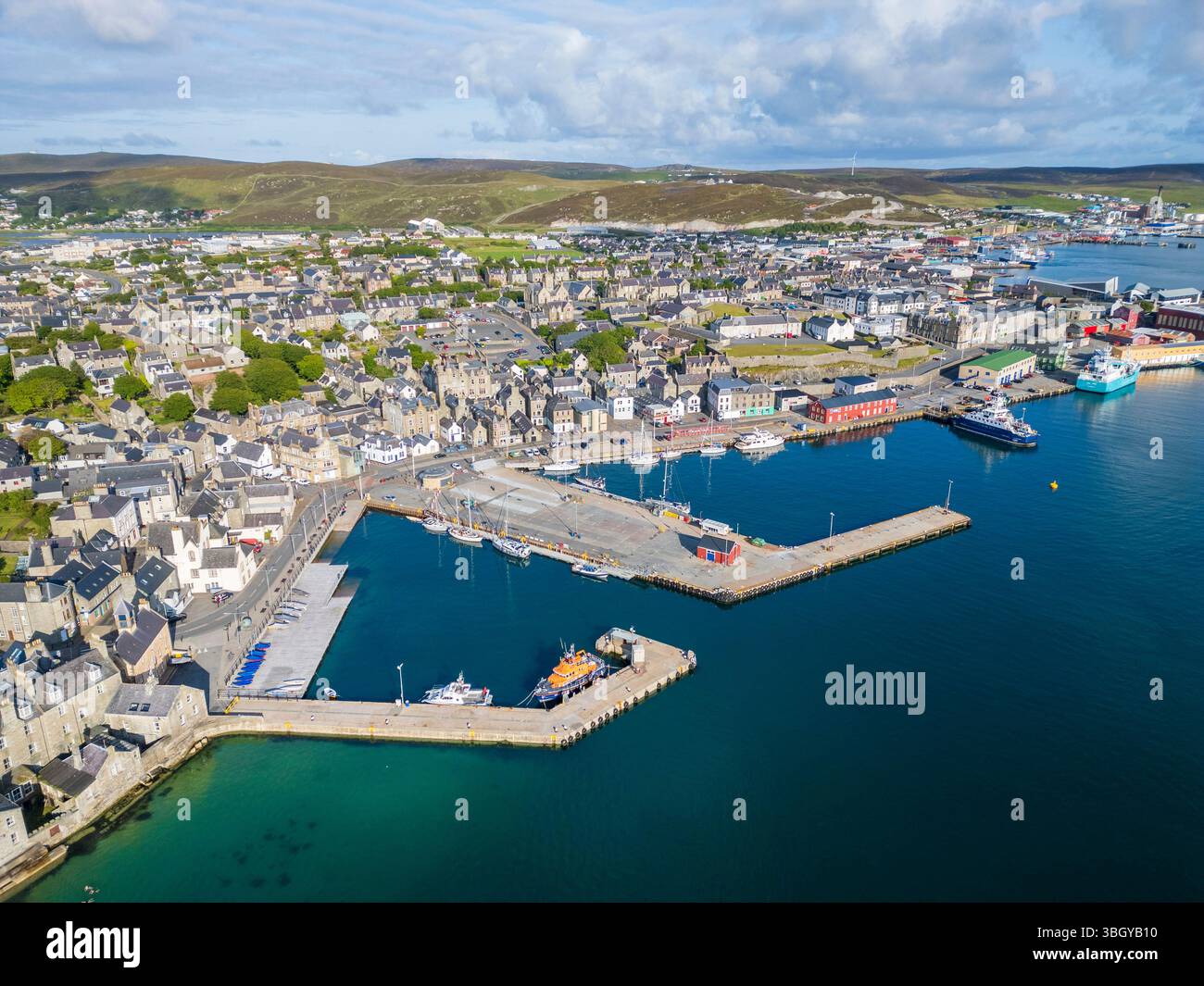 Aerial view of Lerwick, Shetland, on a bright sunny day – Scotland’s ...