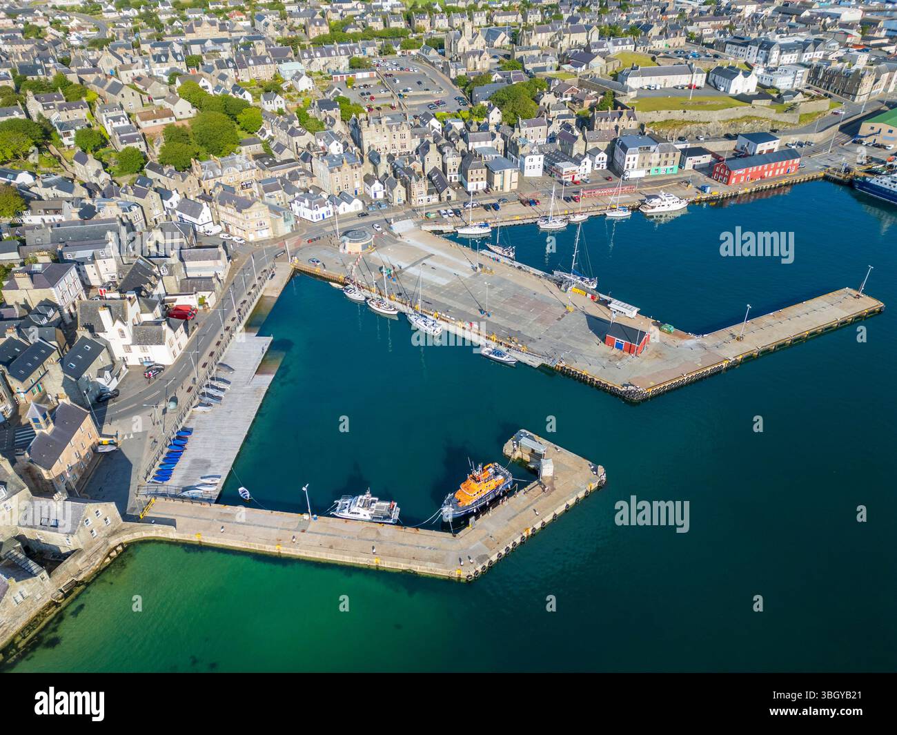 Aerial view of Lerwick, Shetland, on a bright sunny day – Scotland’s ...