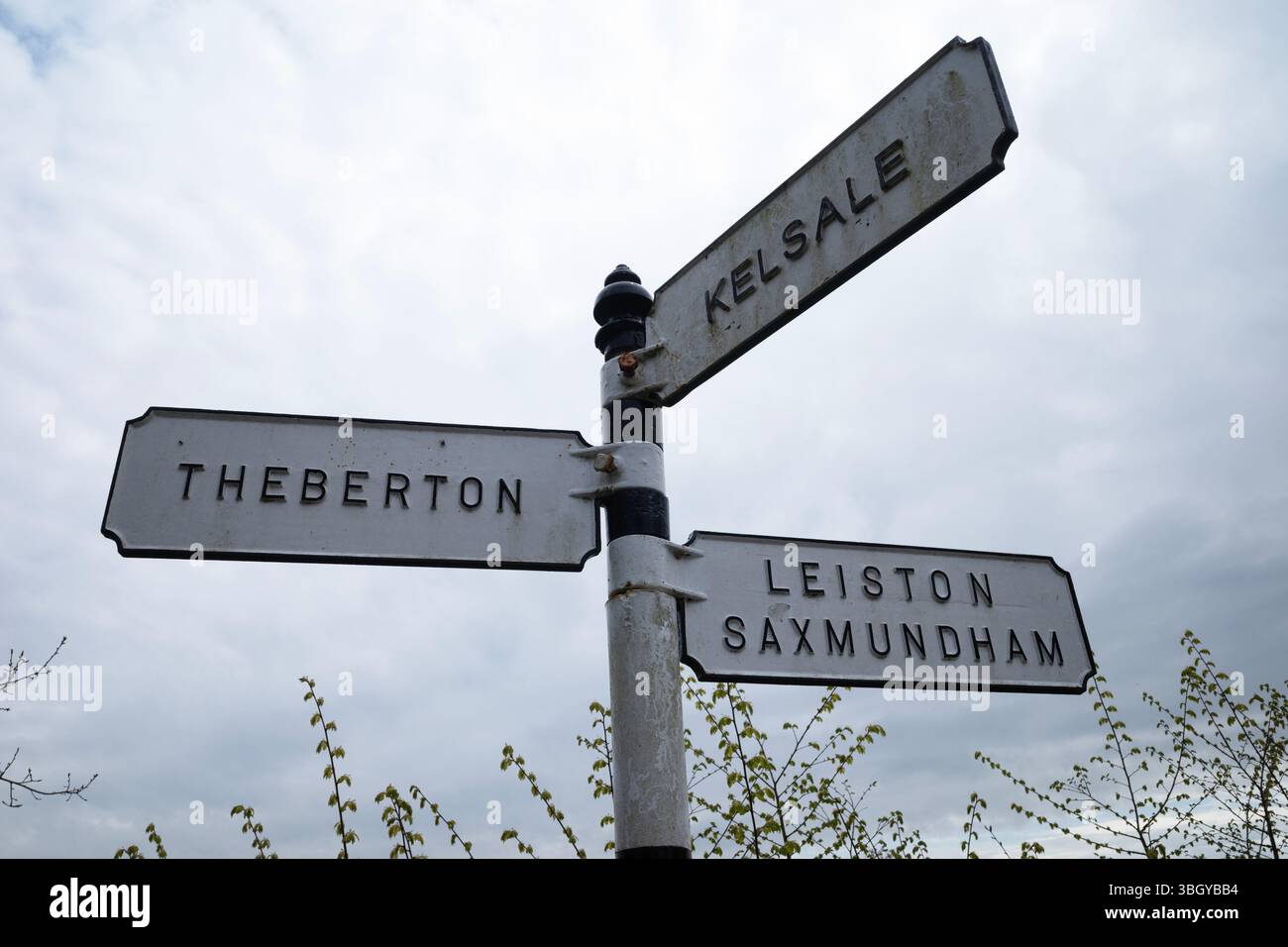 Historic road sign Kelsale Suffolk Stock Photo - Alamy