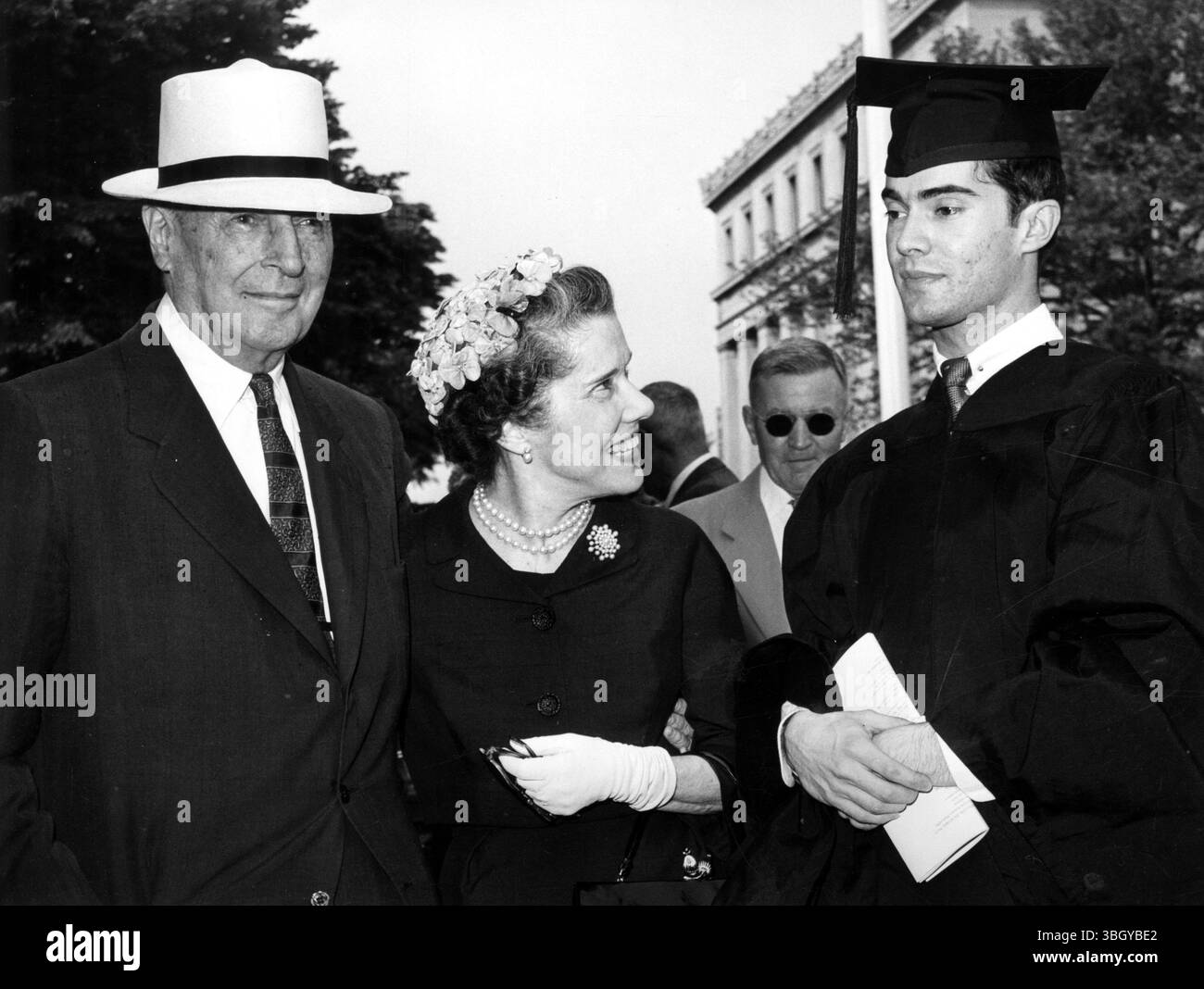 Retired General of the Army Douglas MacArthur and his wife are shown ...