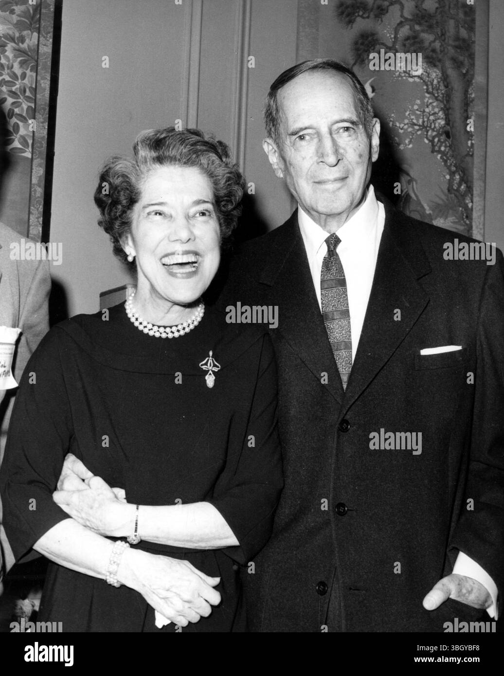 General Douglas MacArthur is shown with a smiling Mrs MacArthur at ...