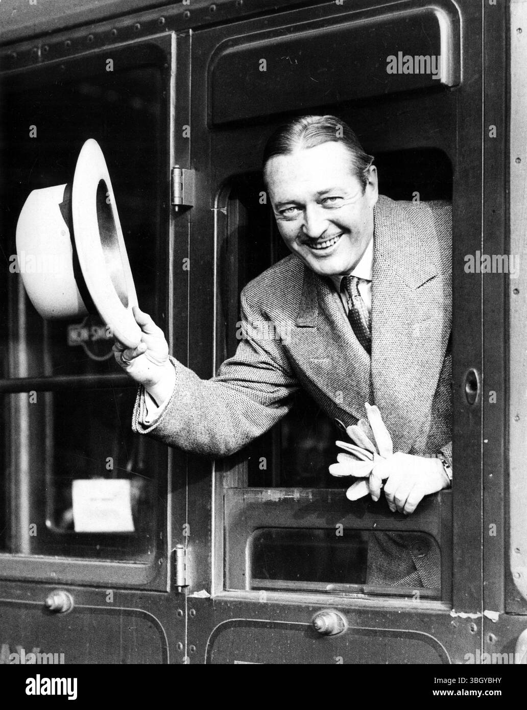 Edmund Lowe, the American film actor, on departure from Waterloo ...