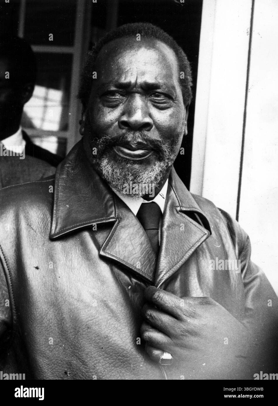 Former Mau Mau leader Jomo Kenyatta pictured at the door of his new ...