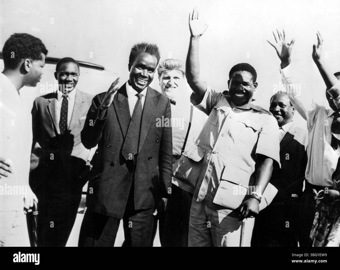 Shown in the picture from left to right: Mr. Kambona, Minister for ...