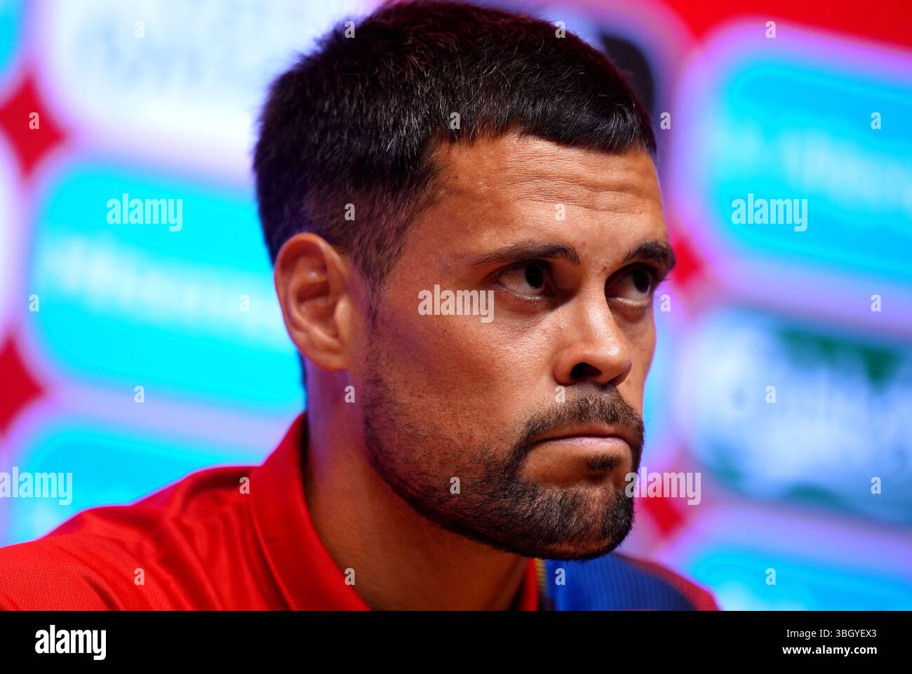 Andorra's Marc Vales during a press conference at the RCDE Stadium in ...