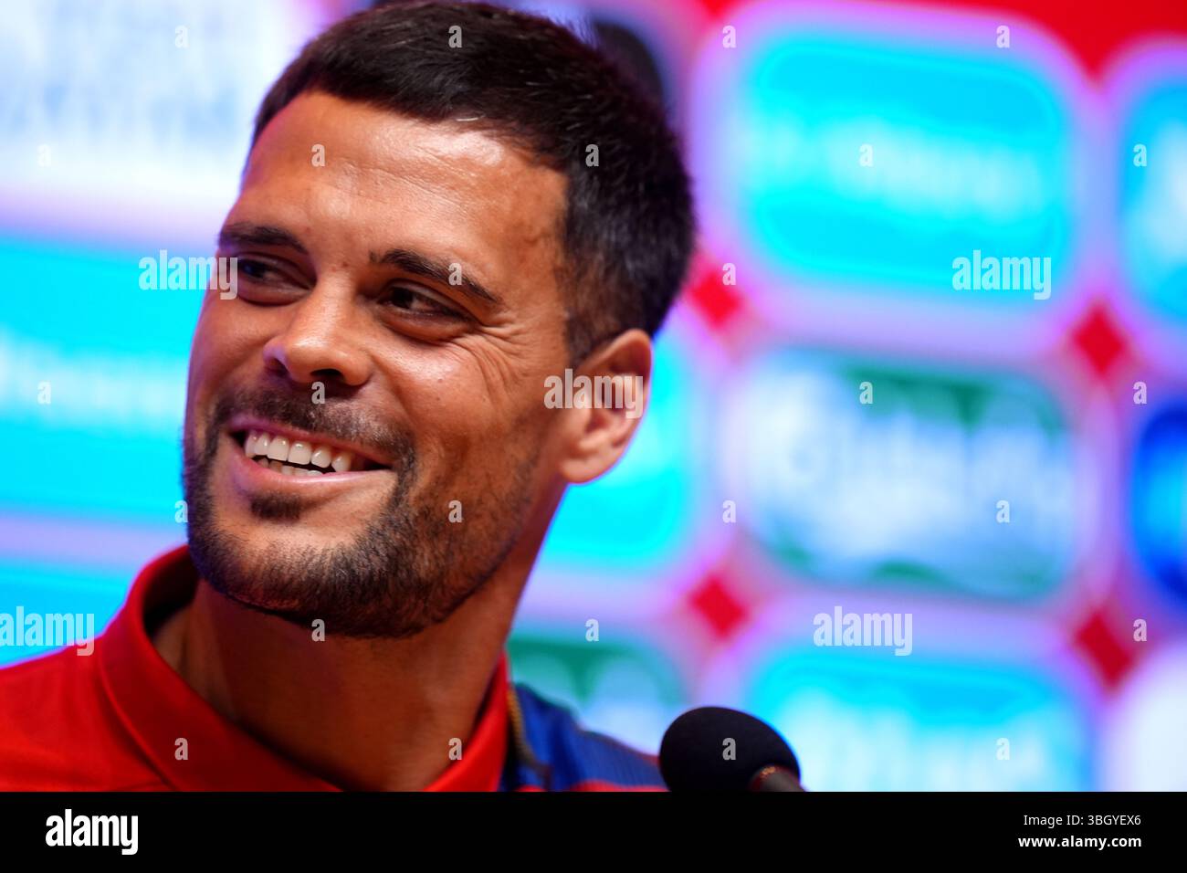 Andorra's Marc Vales during a press conference at the RCDE Stadium in ...