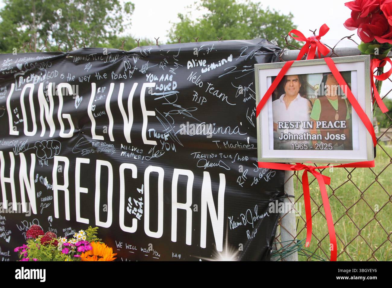 San Antonio, USA. 06th June, 2025. A framed photo of Johnathan Joss at ...