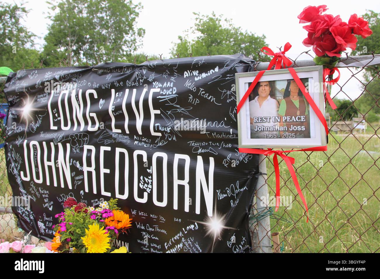 San Antonio, USA. 06th June, 2025. A framed photo of Johnathan Joss at ...