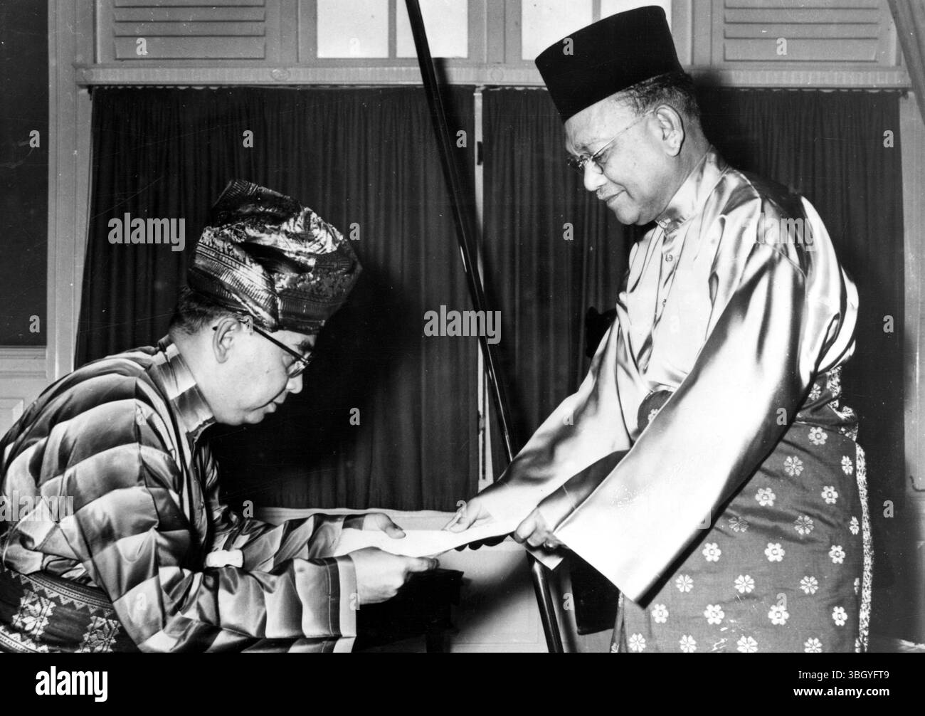 Dato Abdul Razak Bin Hussein (left) was sworn in as the Prime Minister ...