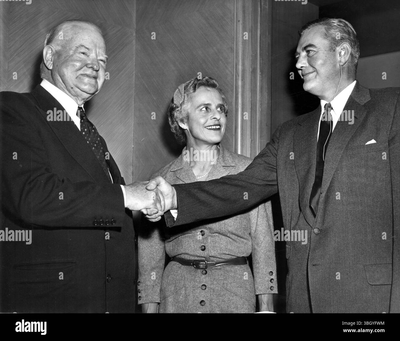 Former President Herbert Hoover (left), congratulates his son, Herbert ...