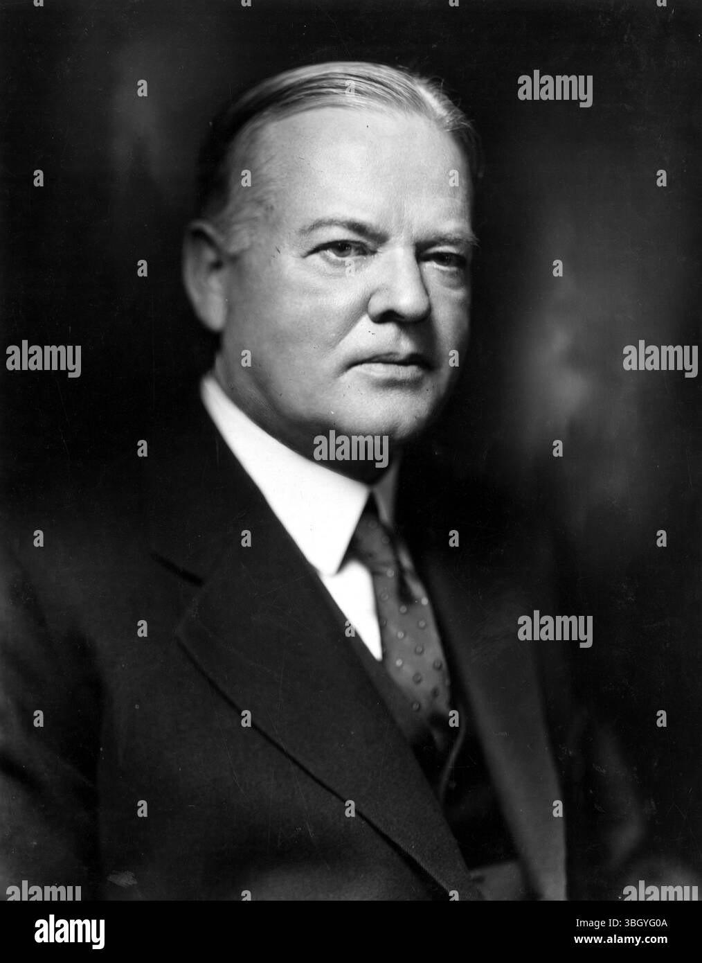 A portrait study of President Herbert Hoover. 20 May 1932 Stock Photo ...
