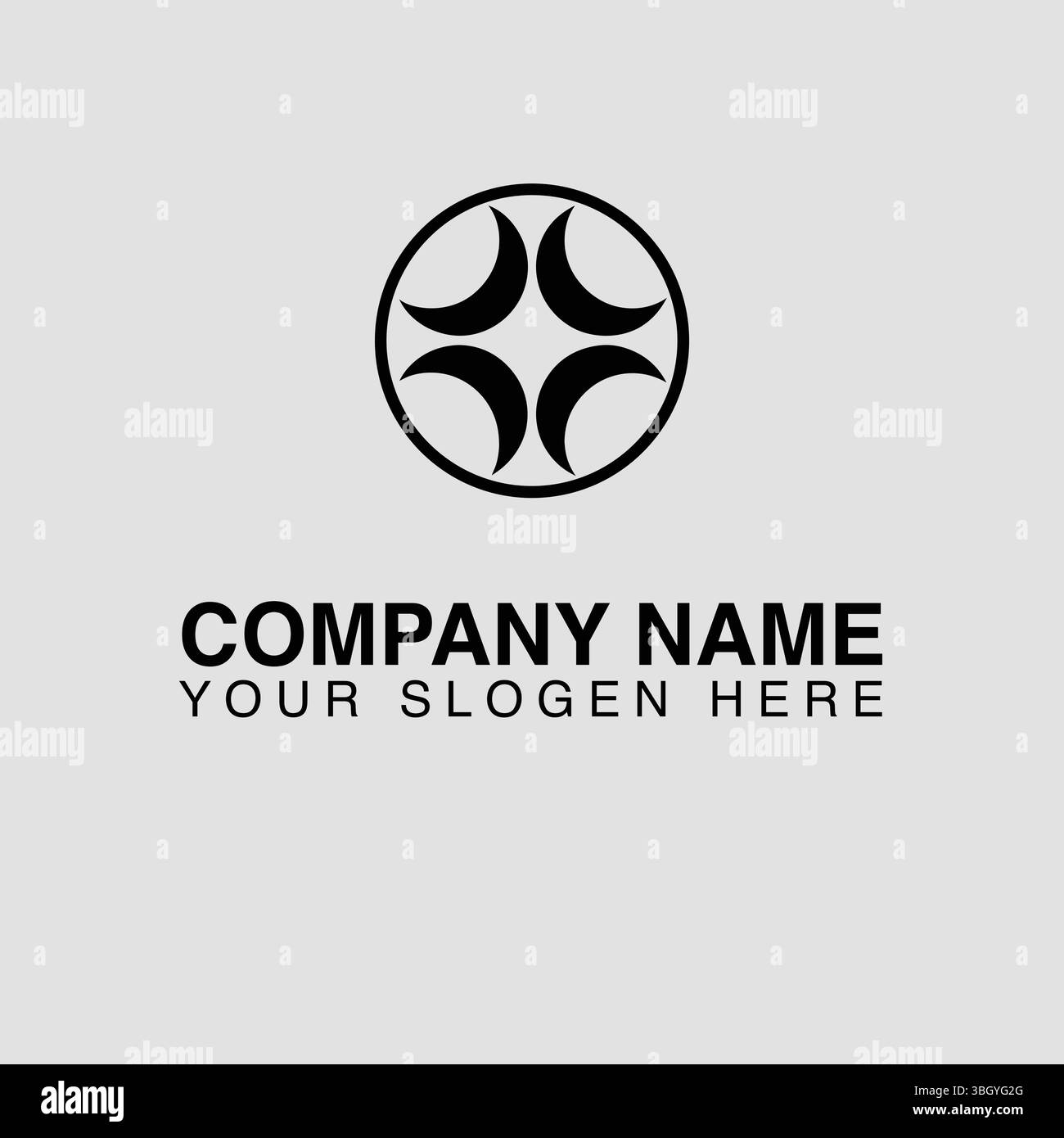 Abstract logo design with circle and crescent shapes for modern company ...