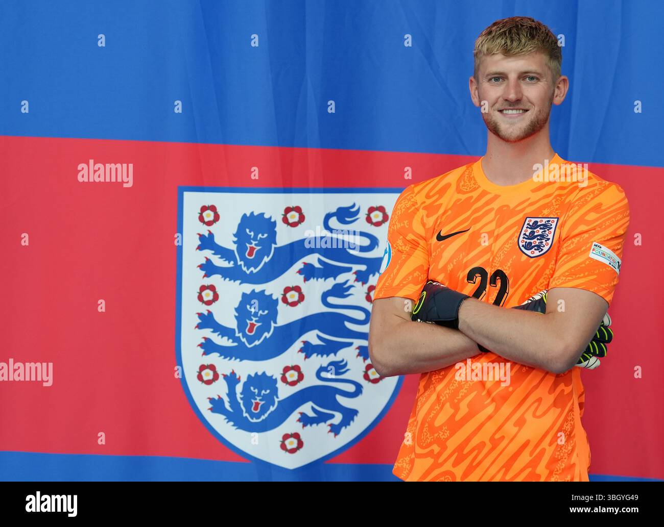 England goalkeeper Teddy Sharman-Lowe during a media session at St ...