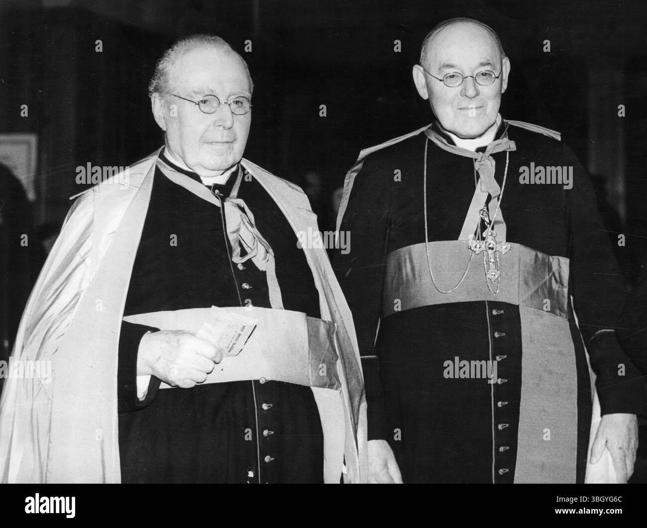 Monsignor Howlett (left) with Archbishop Hinsley during the celebration ...