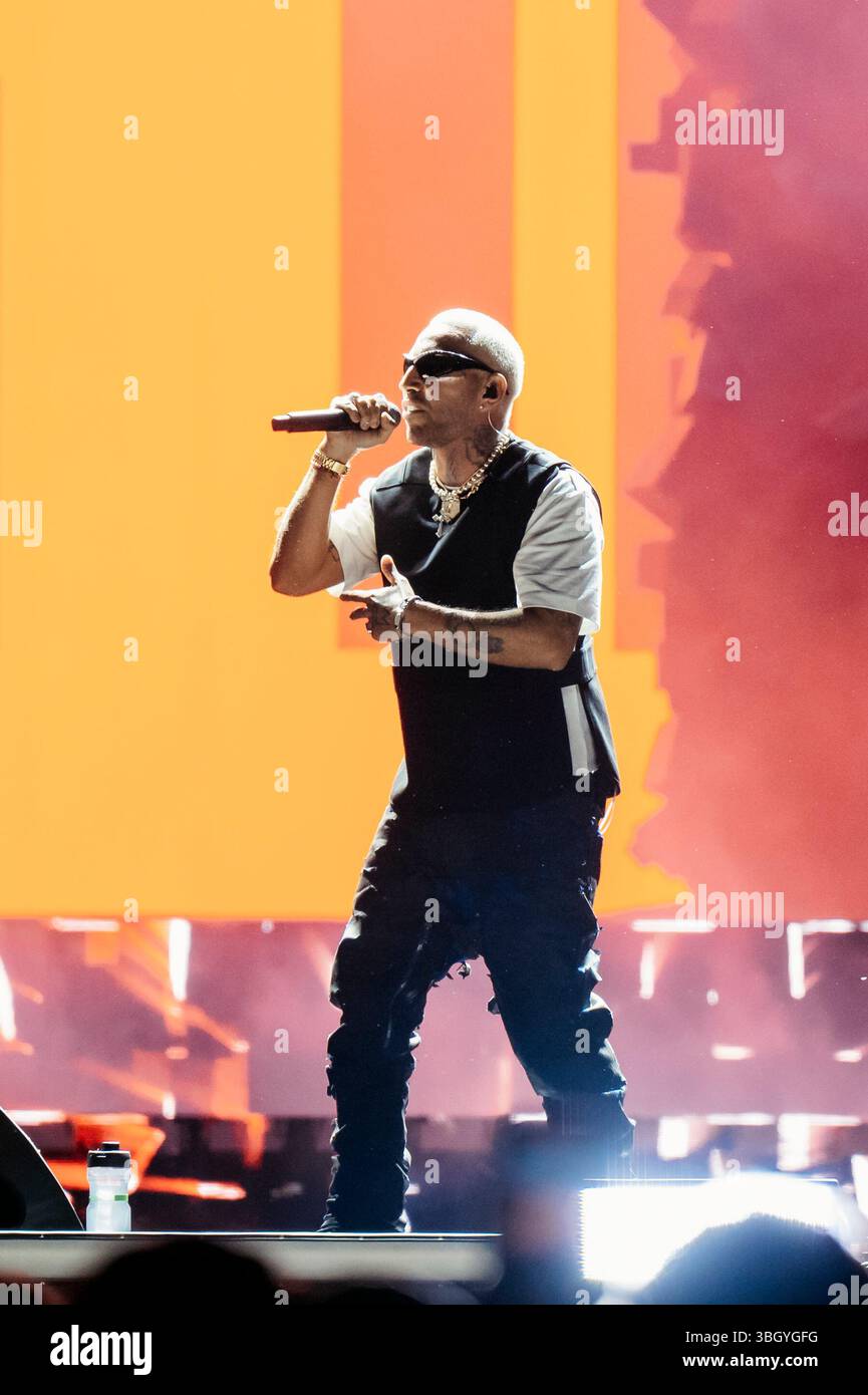 June 5, 2025, Naples, Salerno, Italy: Italian rapper LuchÃ¨ aka Luca ...
