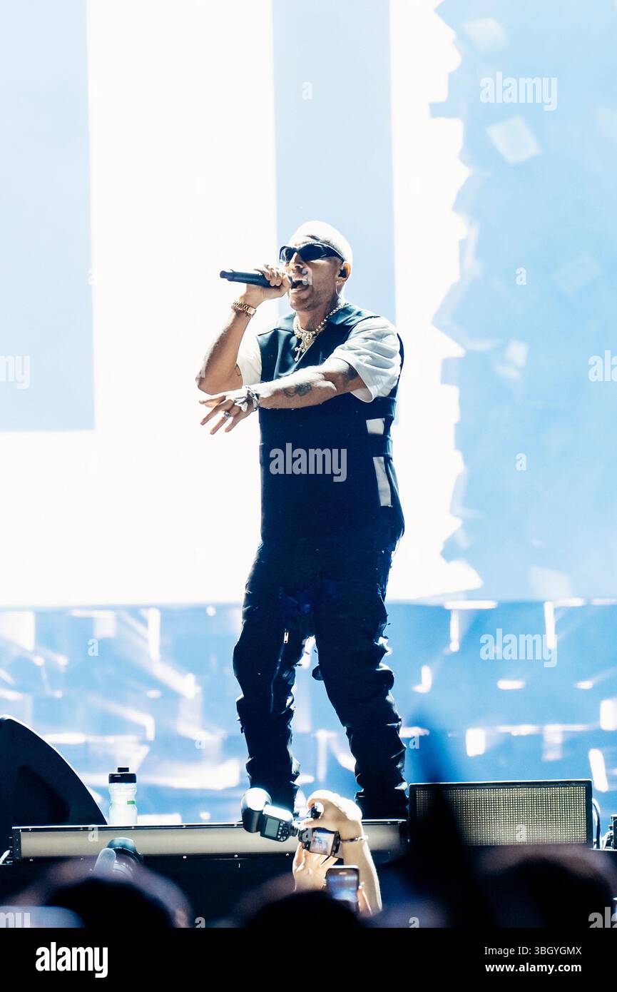 Naples, Salerno, Italy. 5th June, 2025. Italian rapper LuchÃ¨ aka Luca ...