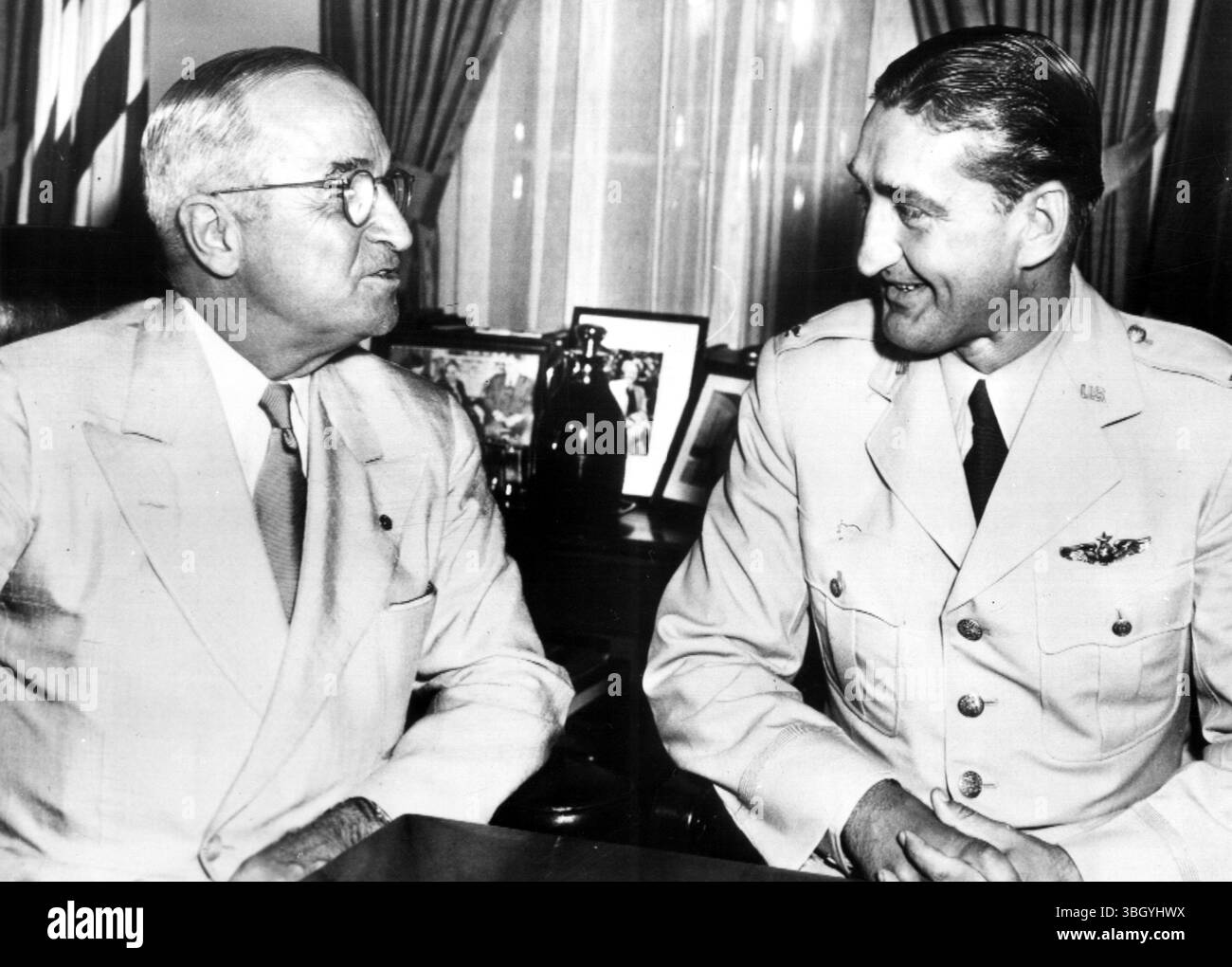 President Truman meets with Colonel Francis S Gabreski at the White ...