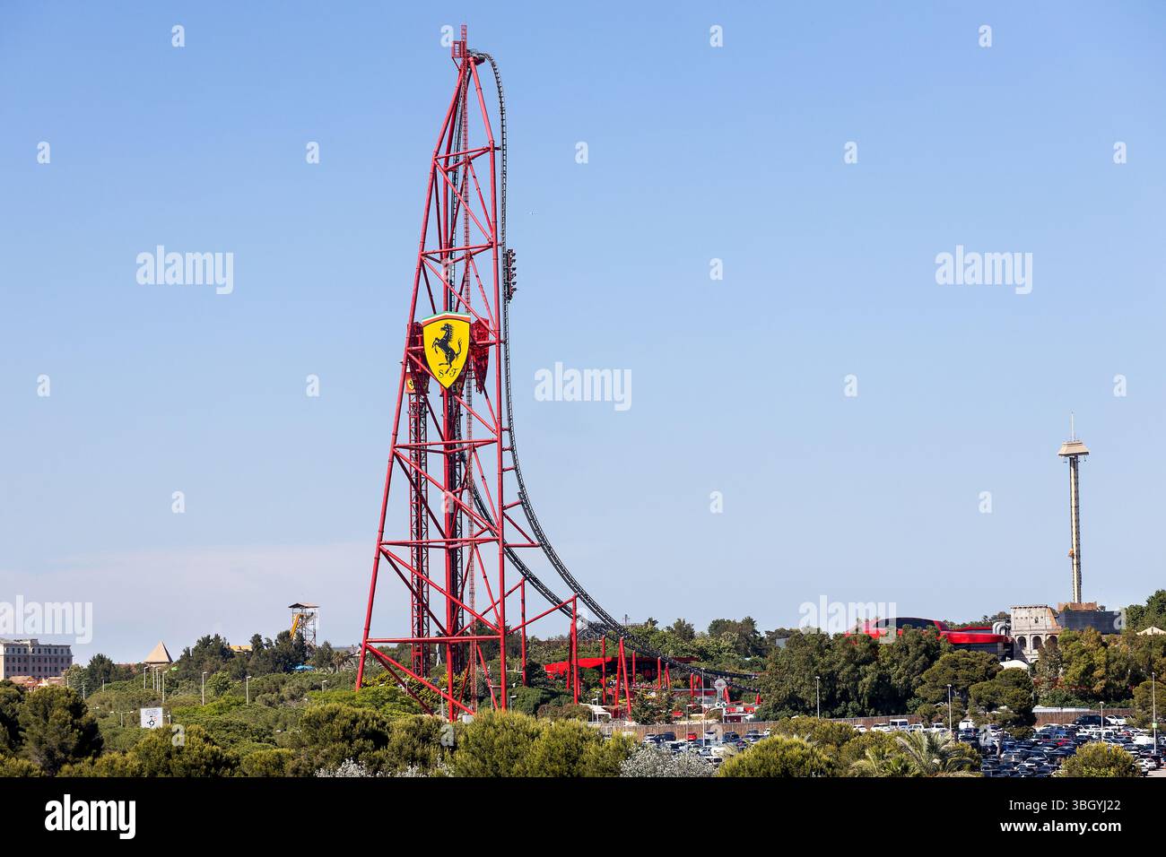 The Red Force Thrill Ride At Ferrari Land Port Avantura World Resort The Red Force Thrill Ride At Ferrari Land Port Avantura World Resort