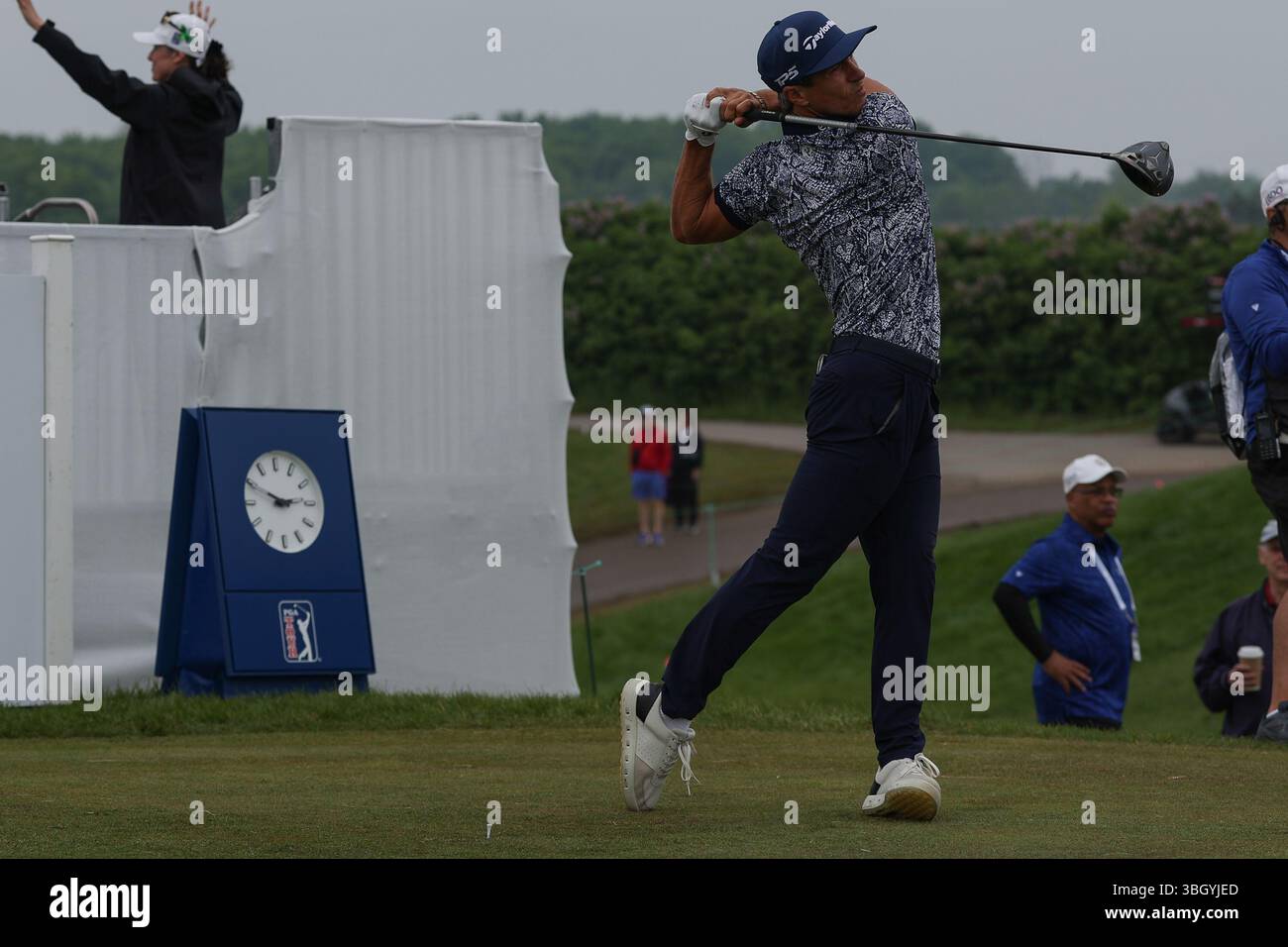 June 05, 2025 Thorbjorn Olesen tees off during the first round of the ...
