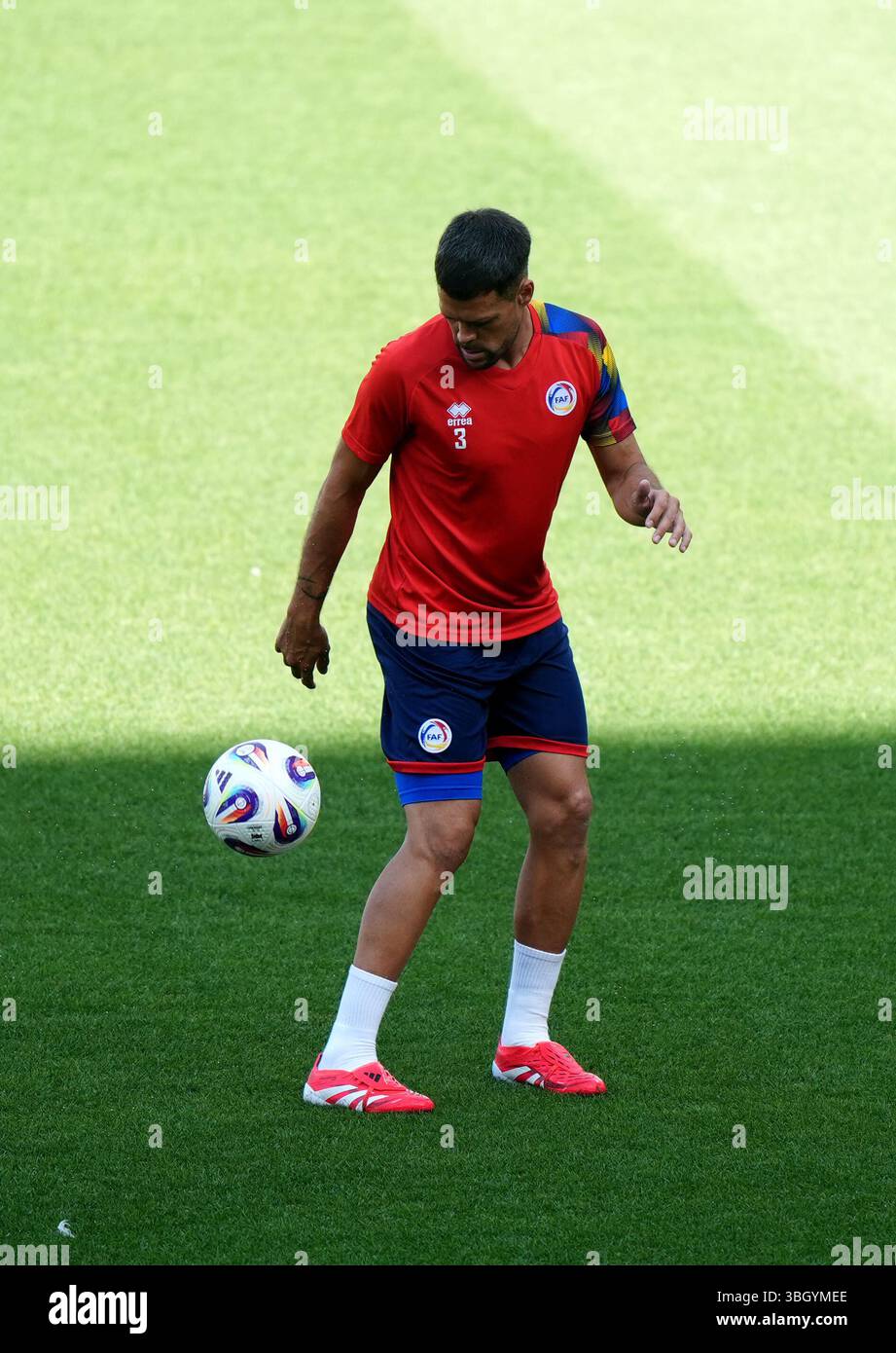 Andorra's Marc Vales during a training session at the RCDE Stadium in ...
