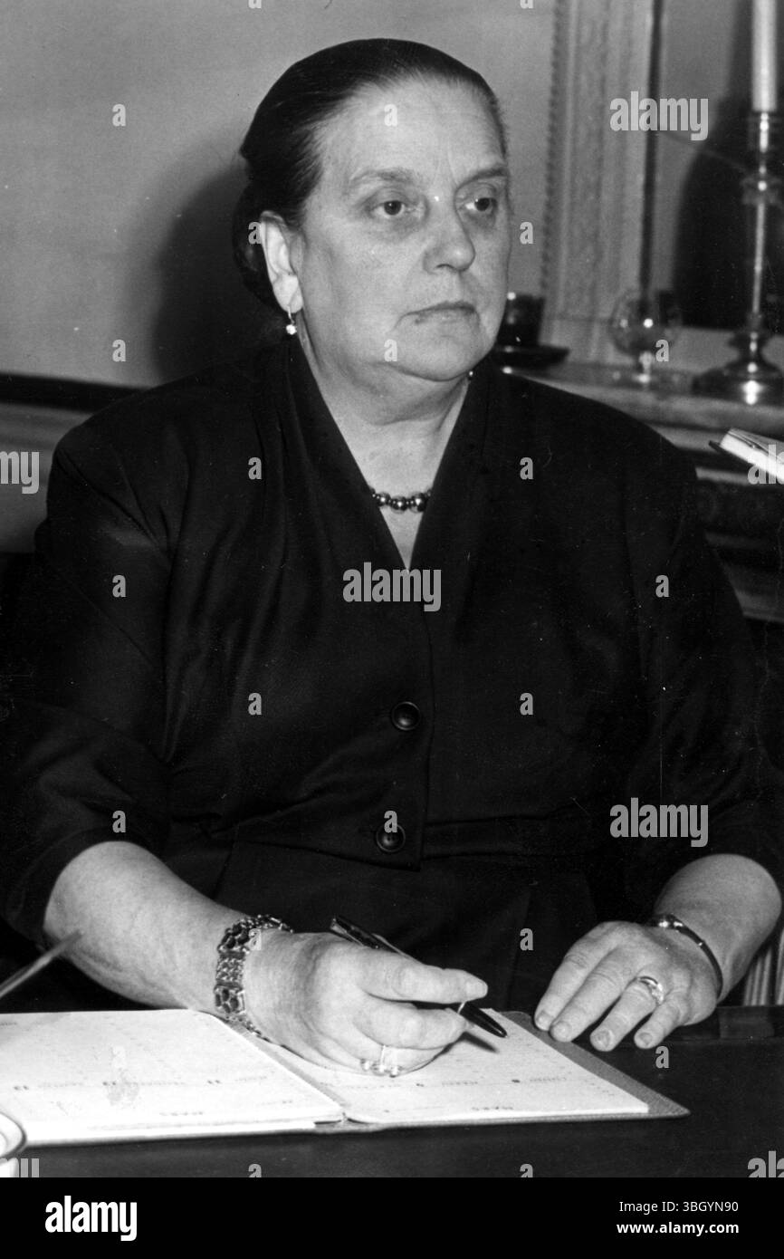 A recent photo of Madame Rene Coty ( Germaine Coty ) wife of the French ...