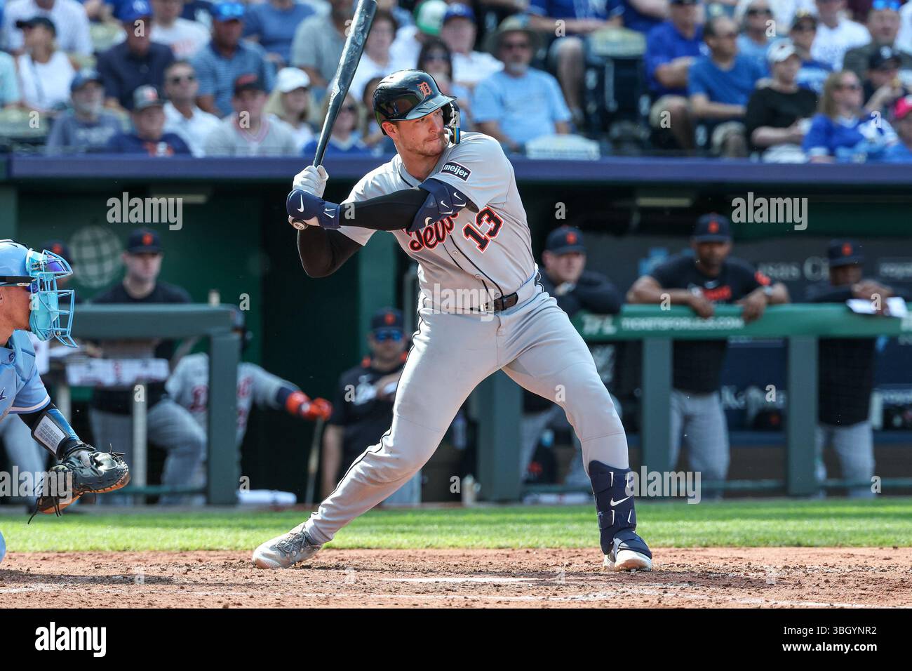 Kansas City, MO, USA. 31st May, 2025. Detroit Tigers catcher Dillon ...