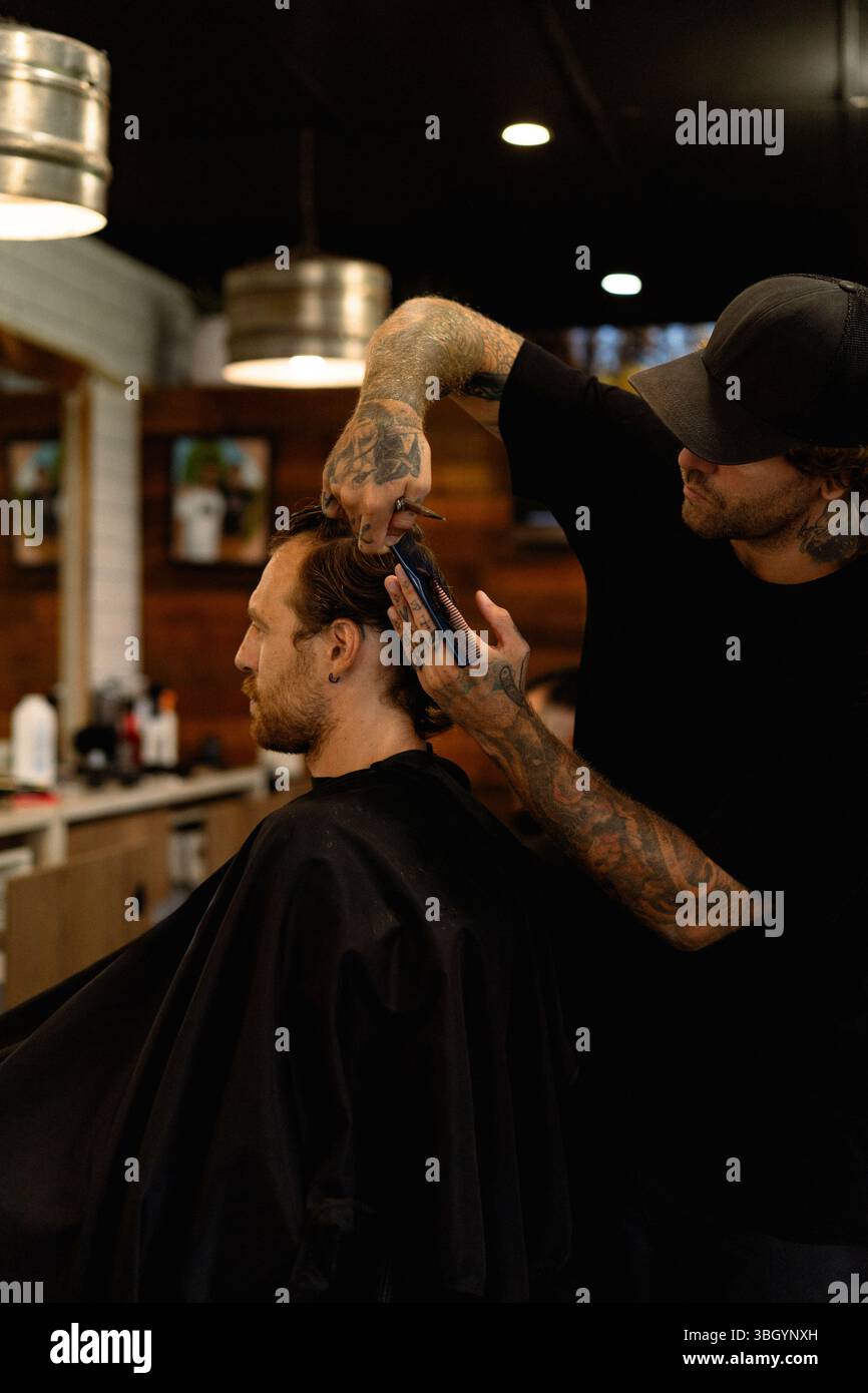 Man beard tattooed hands hi-res stock photography and images - Alamy