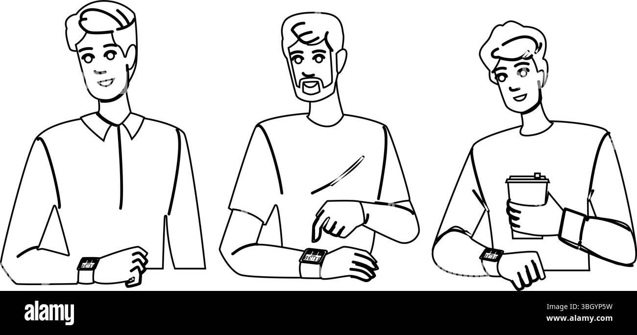 watch checking time man vector Stock Vector Image & Art - Alamy