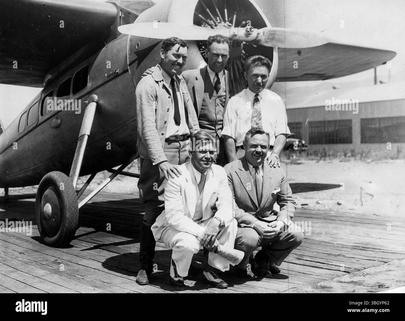 Aviators gathered for the start on 26 August 1930 of the Los Angeles to ...