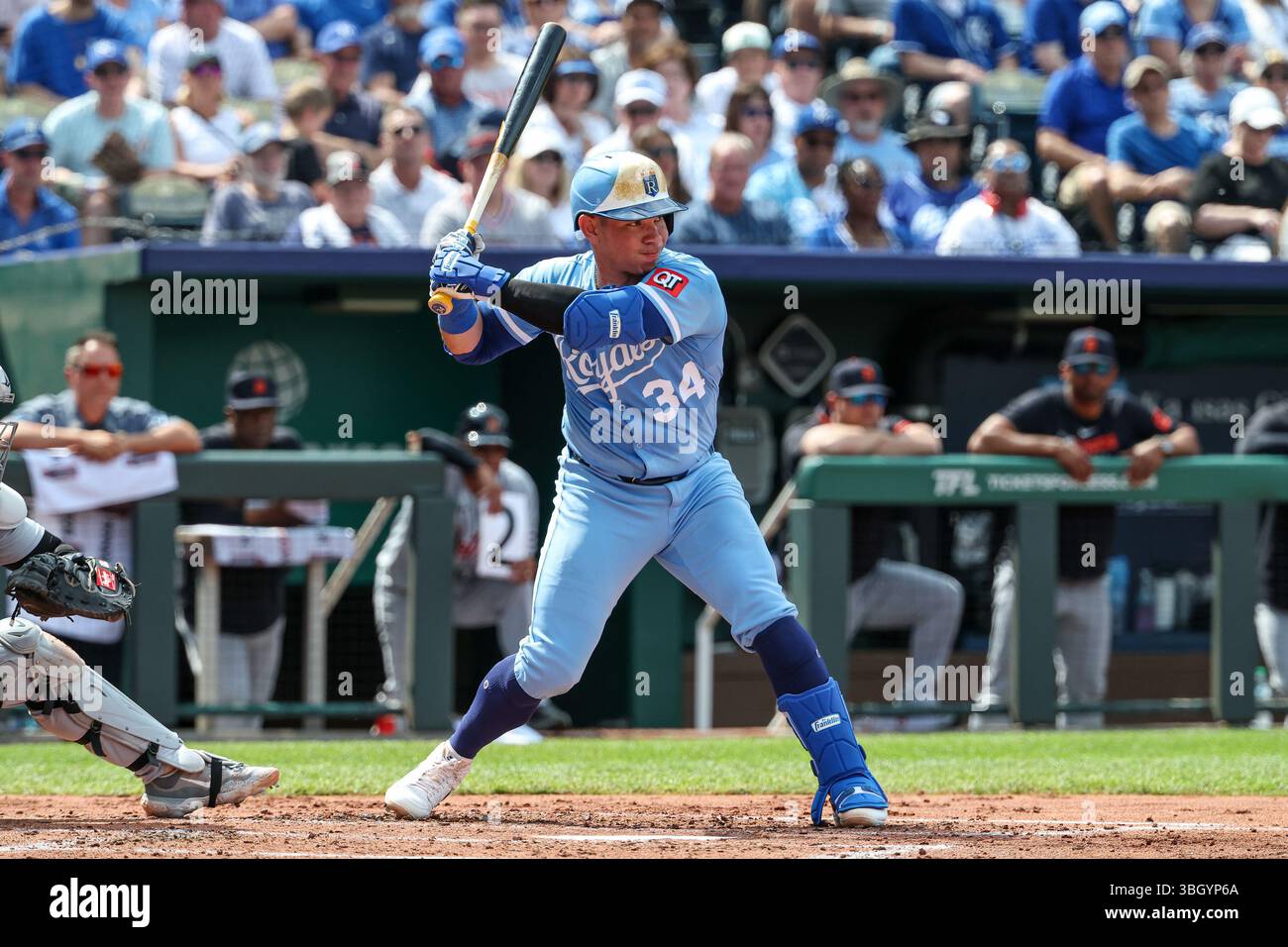 Kansas City, MO, USA. 31st May, 2025. Kansas City Royals catcher Freddy ...