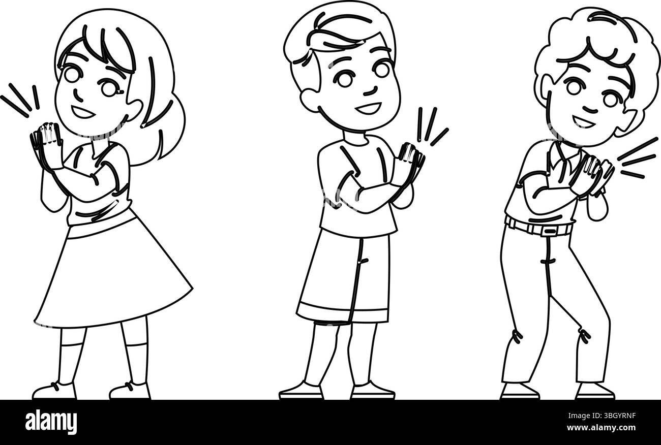 children clap hand kid vector Stock Vector Image & Art - Alamy