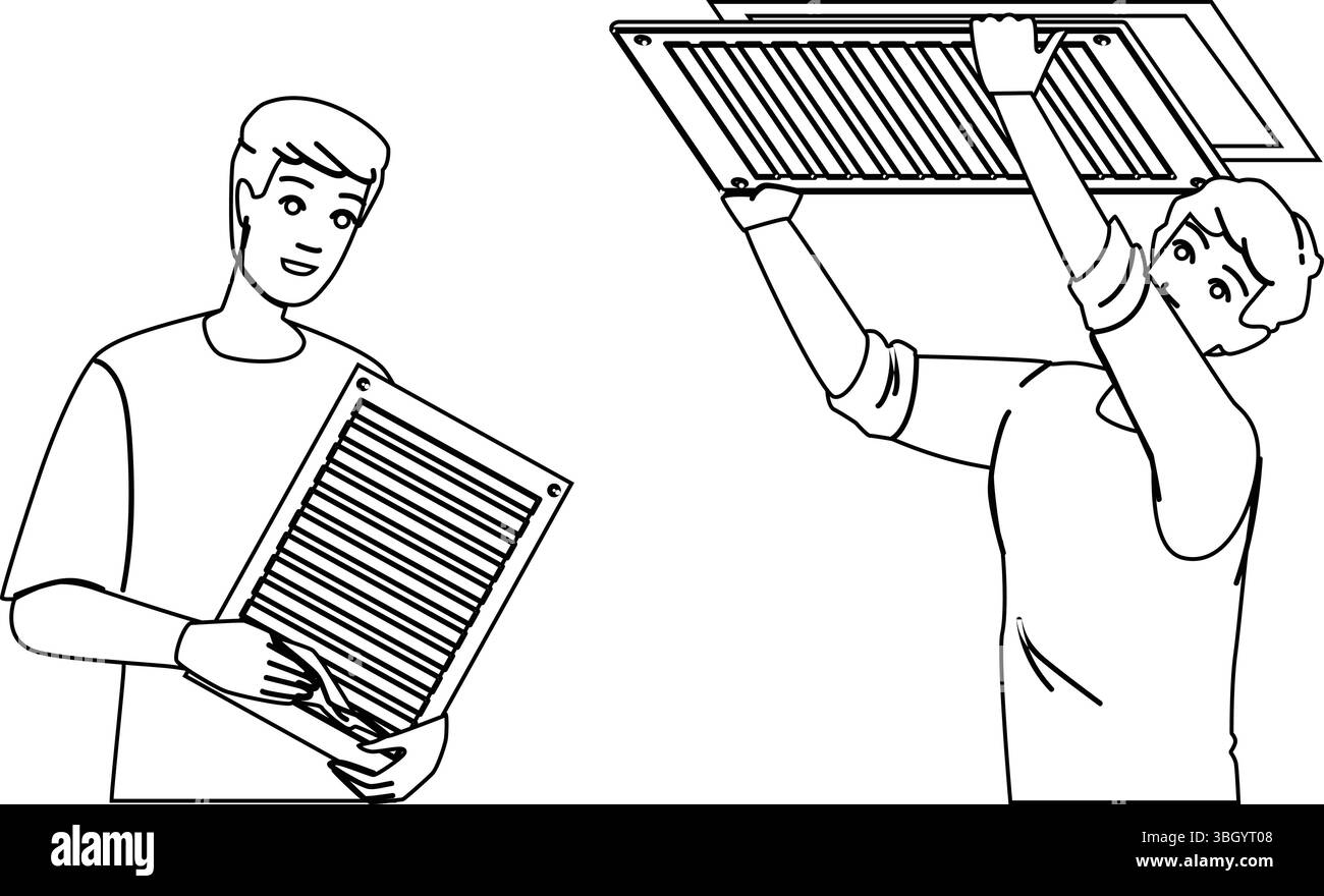 Cleaning dirty air filter Cut Out Stock Images & Pictures - Alamy