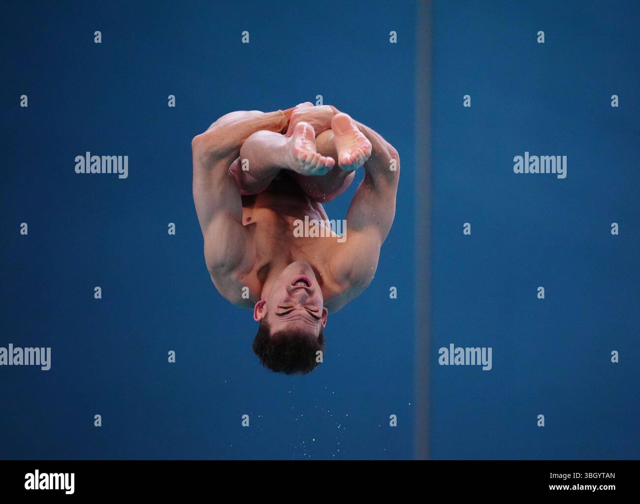 Ross Haslam from City of Sheffield Dive Club in the Mens 1m on day two ...
