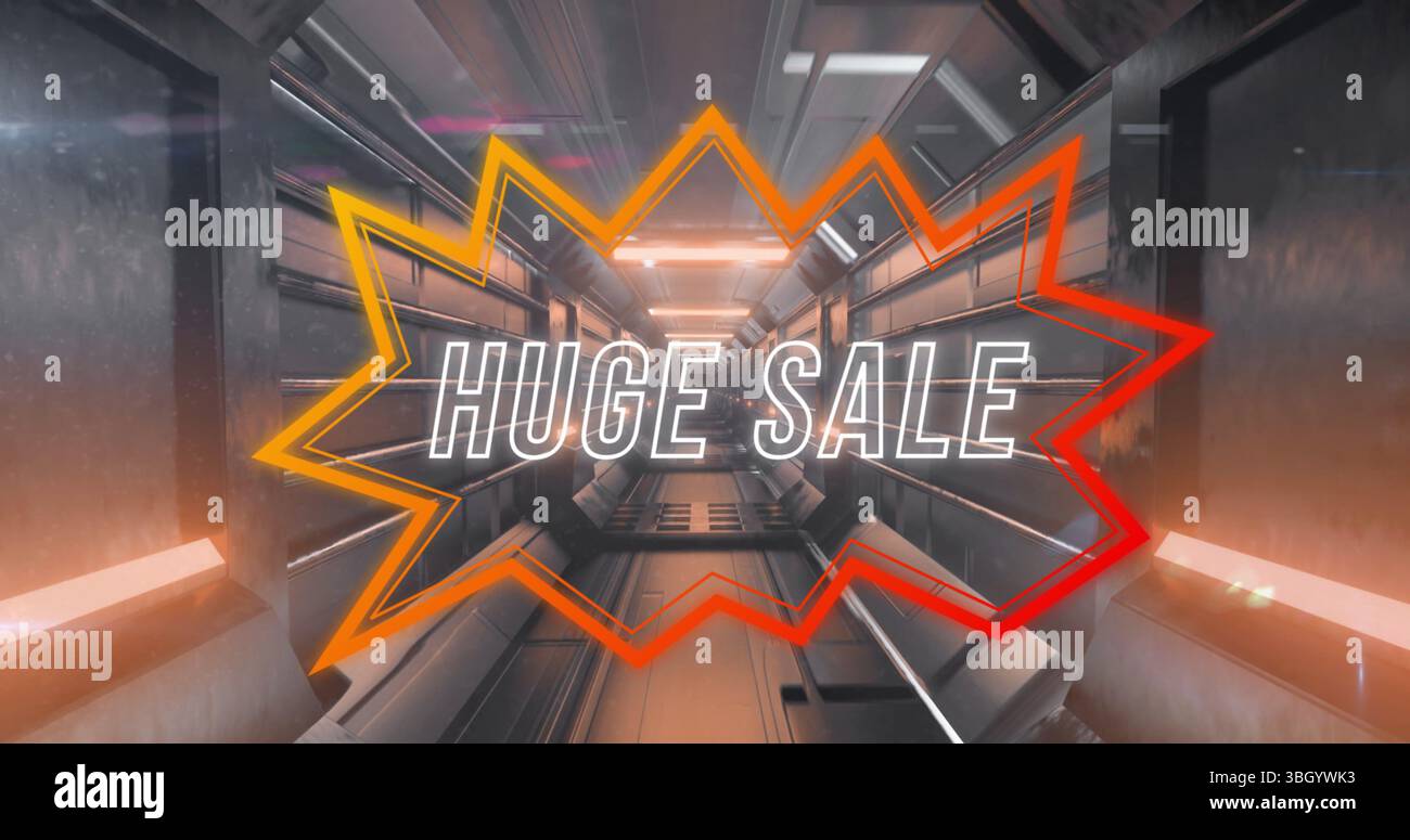 Image of huge sale over shape and tunnel Stock Photo - Alamy