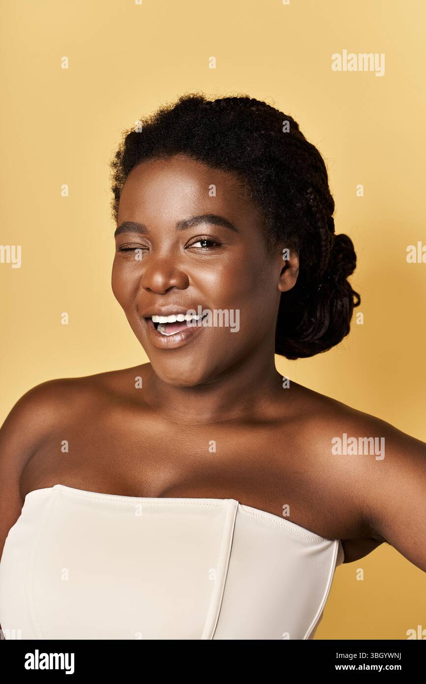 Radiant woman healthy skin playfully hi-res stock photography and ...