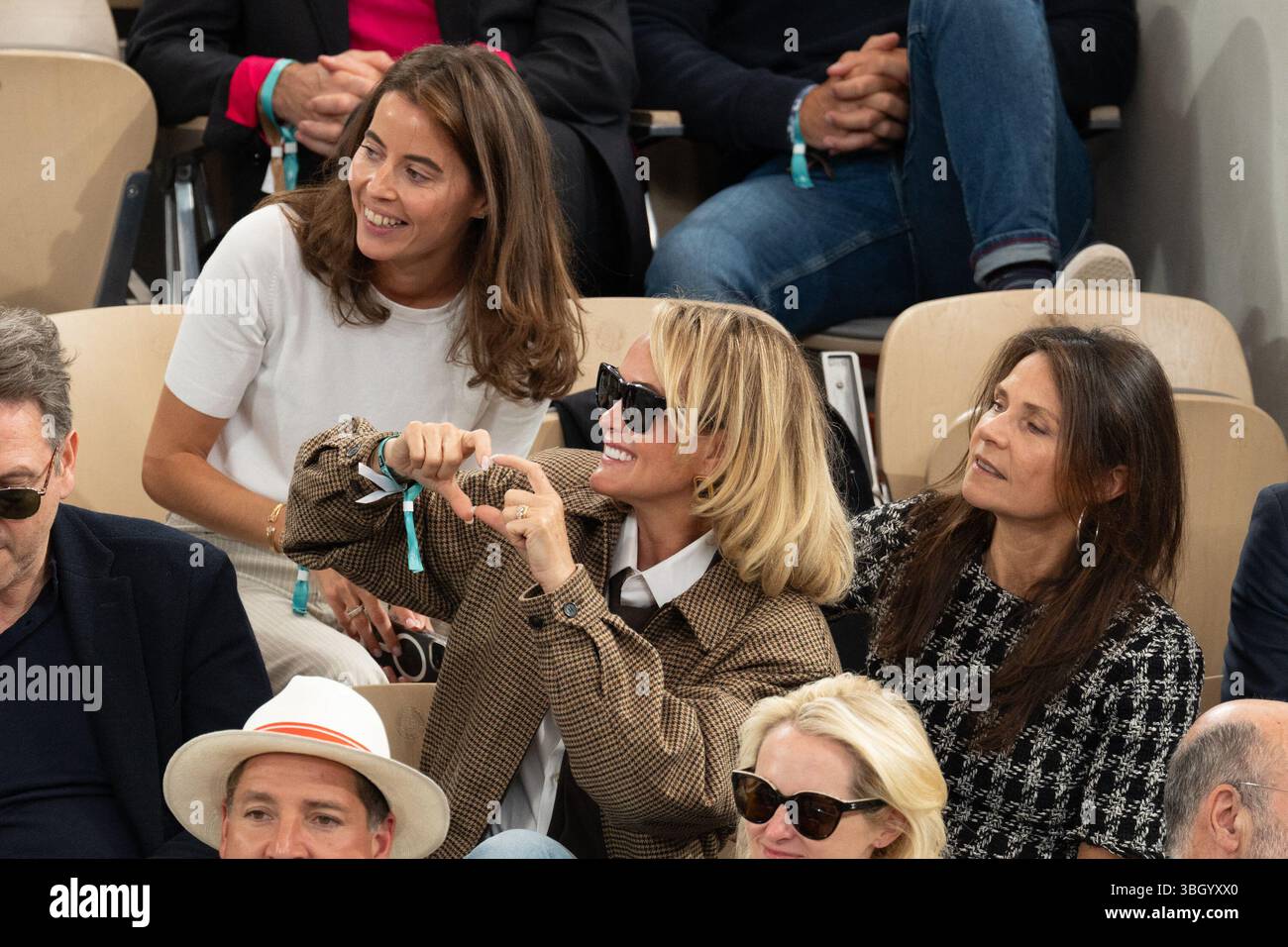 Estelle Hallyday attends the Roland Garros 2025 tournament on June 6 ...