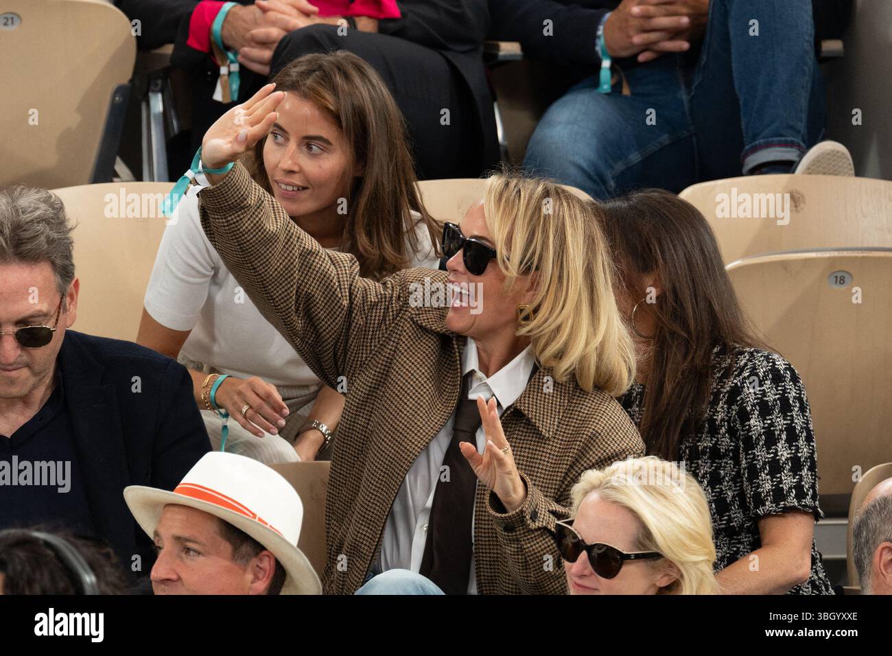 Estelle Hallyday attends the Roland Garros 2025 tournament on June 6 ...