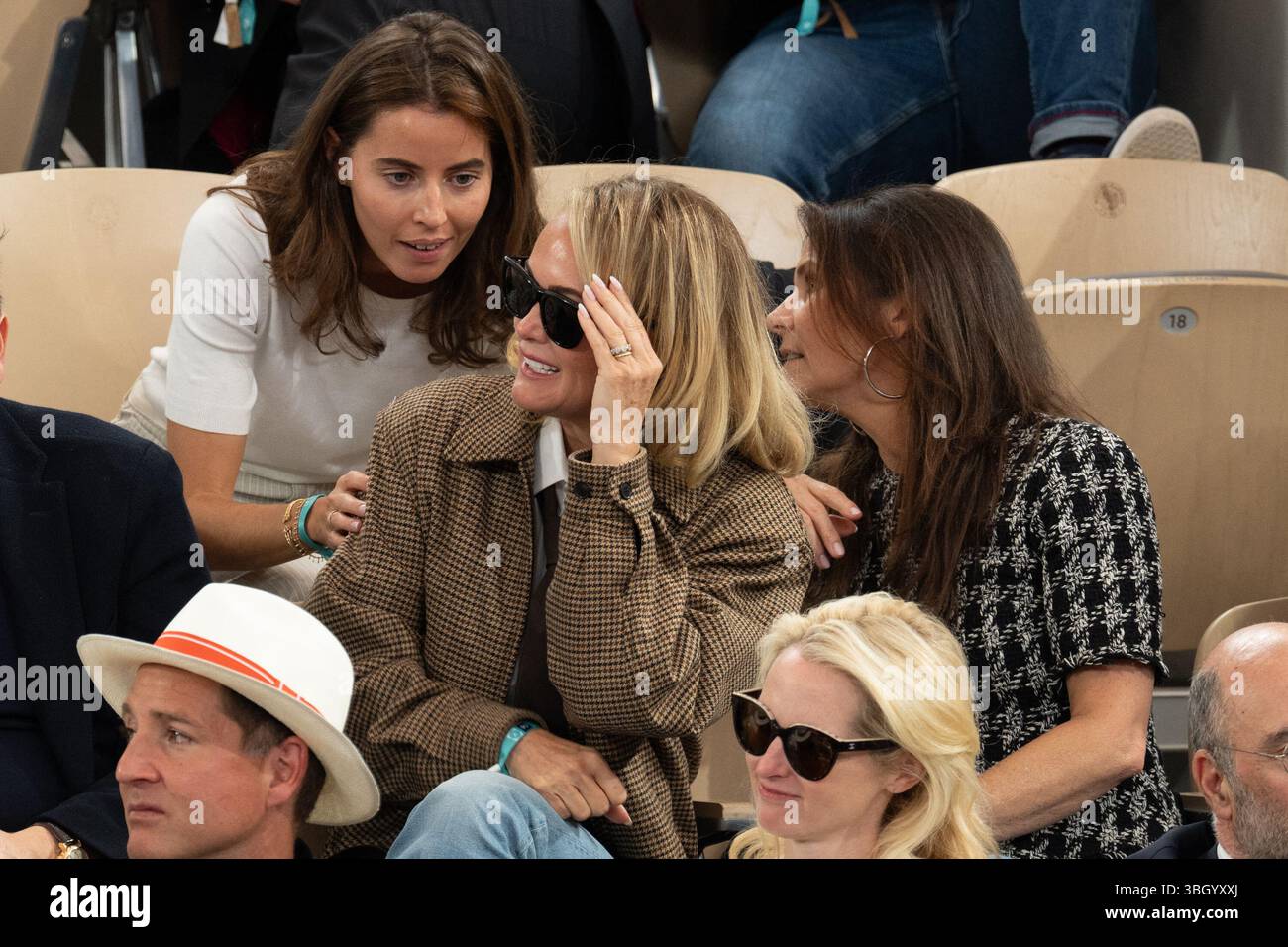 Estelle Hallyday attends the Roland Garros 2025 tournament on June 6 ...
