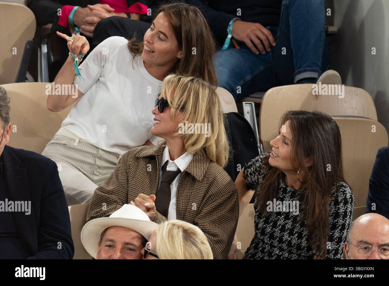 Estelle Hallyday attends the Roland Garros 2025 tournament on June 6 ...