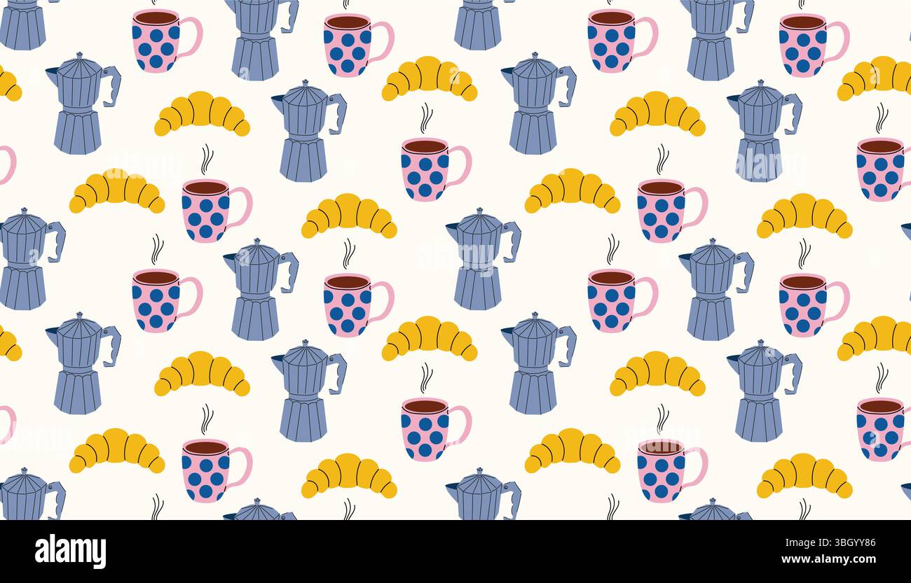 Croissants on textile Stock Vector Images - Alamy