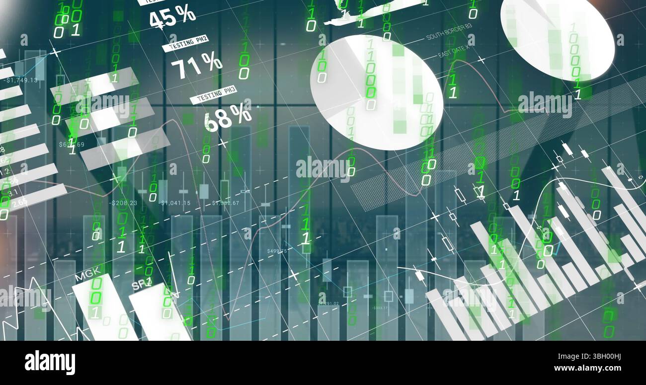 Showing Interface Over Misty Skyline With Bar Line Pie Charts Percentages Testing Pr2 Binary