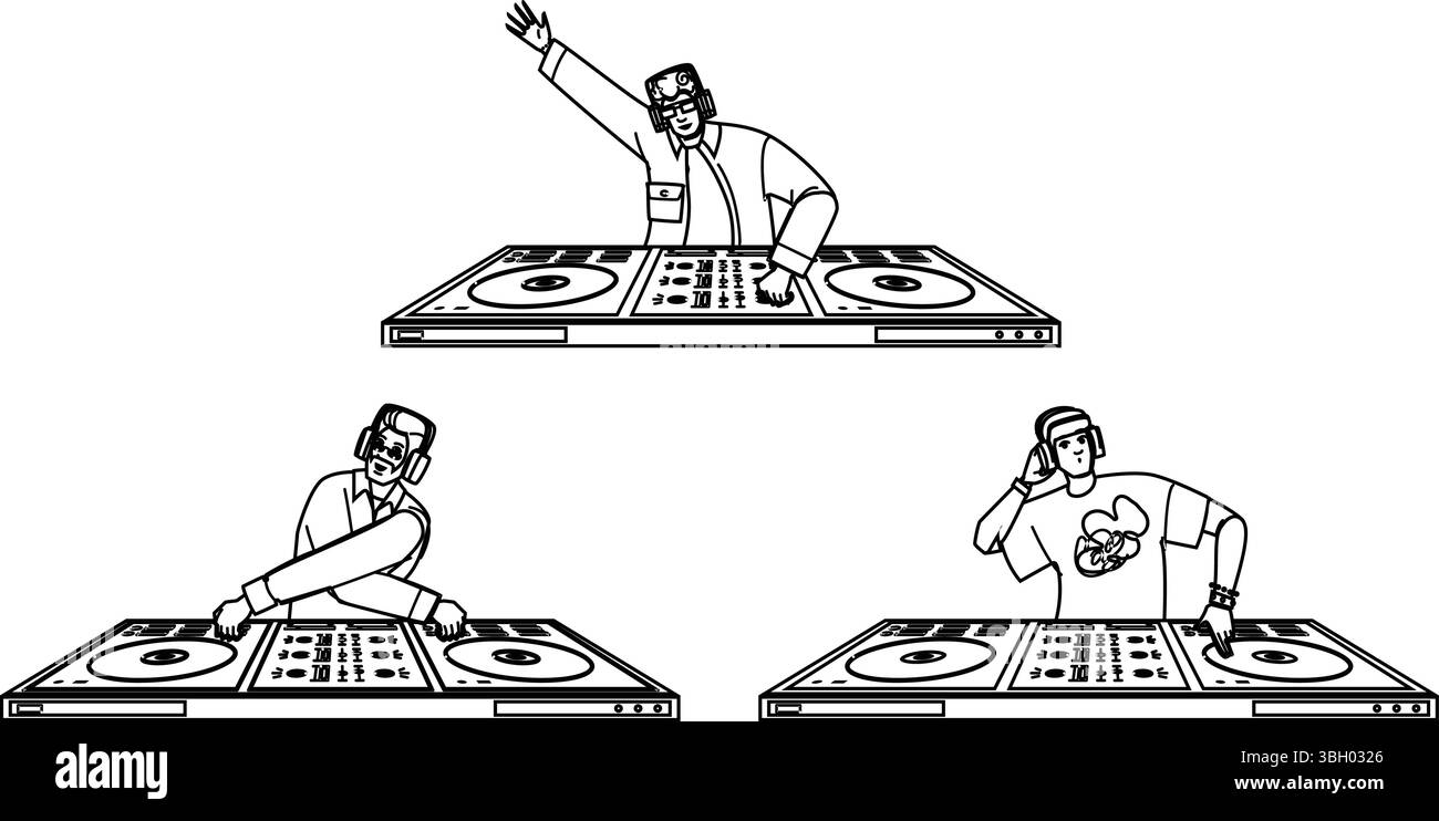 music dj man character turntable vector Stock Vector Image & Art - Alamy