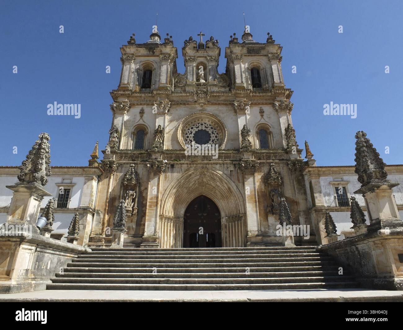 World-famous monastery with historic monastery church in Alcobaca Stock ...